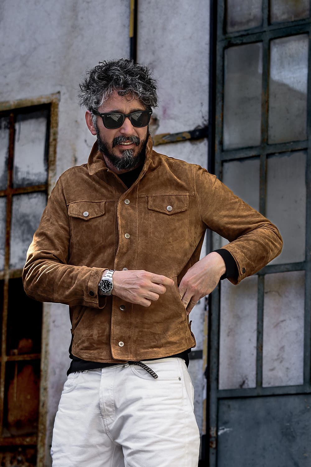 Ale suede leather jacket for men | Barone Firenze