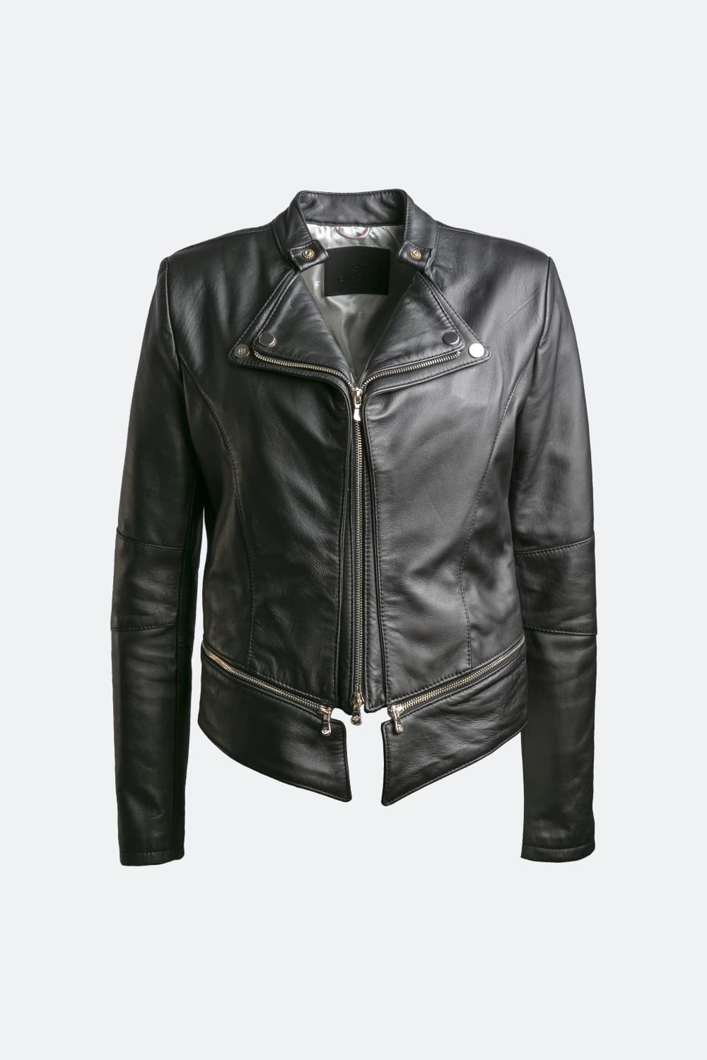 Rebecca women's black leather jacket | Barone Firenze